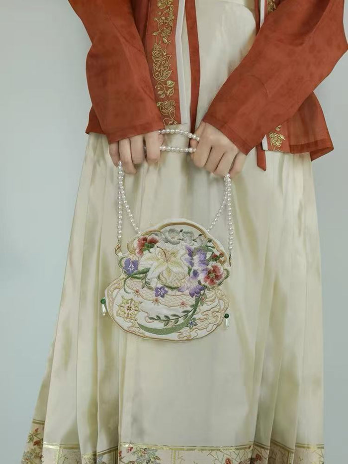 Chinese Women's Hanfu embroidered purse crossbody bag