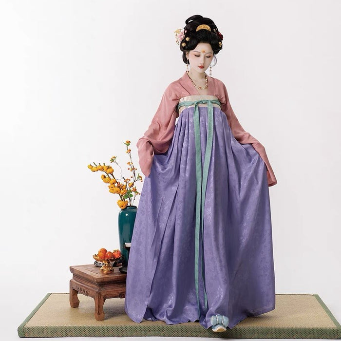 Xi Yue Tang Dynasty Silk Hanfu Qixiong Ruqun Dress